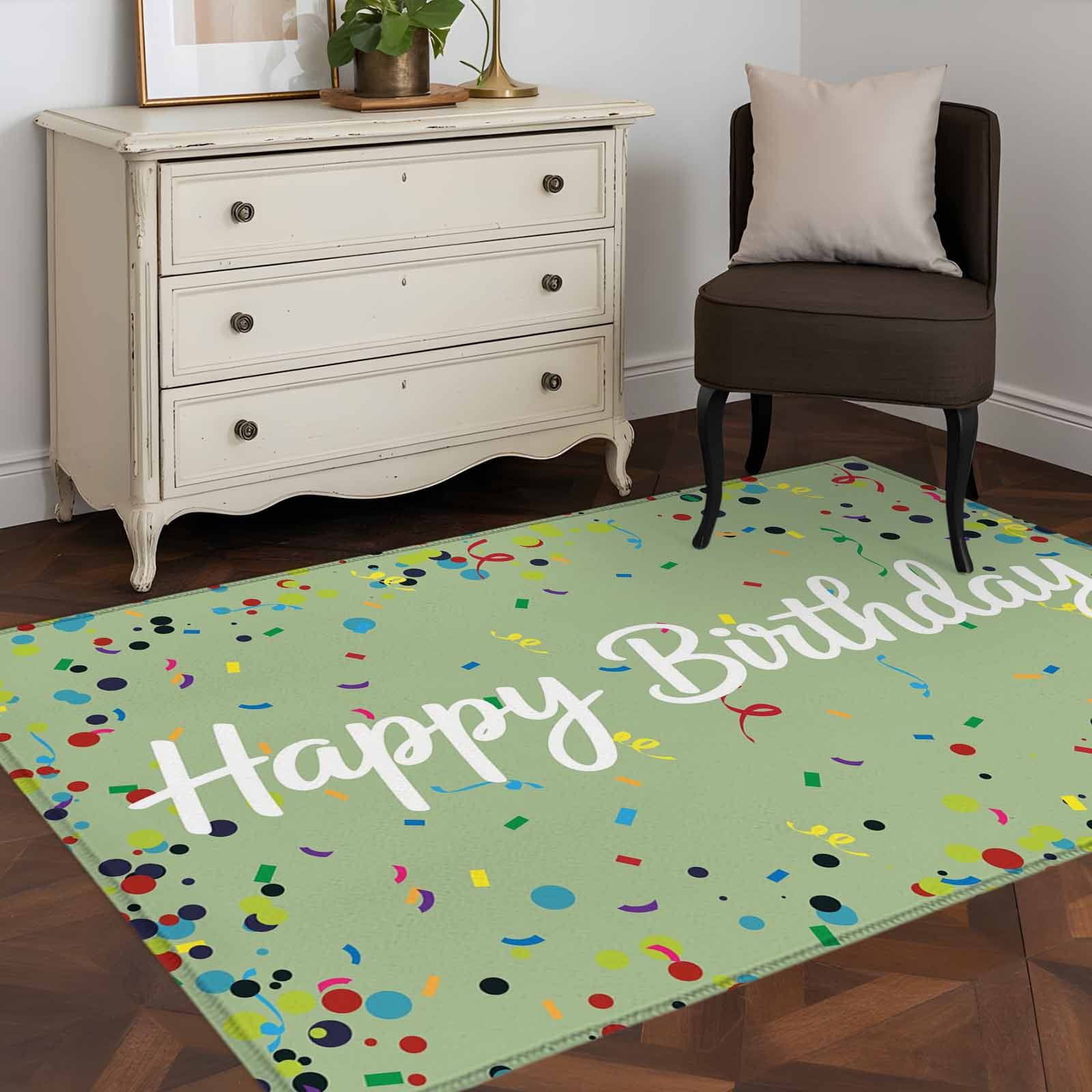 3'x5' Area Rugs, Happy Birthday Indoor Outdoor Area Rug for Living Room ...