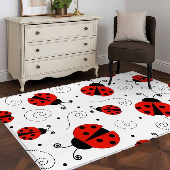 3'x5' Area Rugs, Ladybug Indoor Outdoor Area Rug for Living Room ...