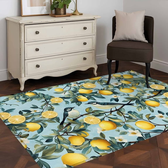 3'x5' Area Rugs, Lemon Bird Indoor Outdoor Area Rug for Living Room ...