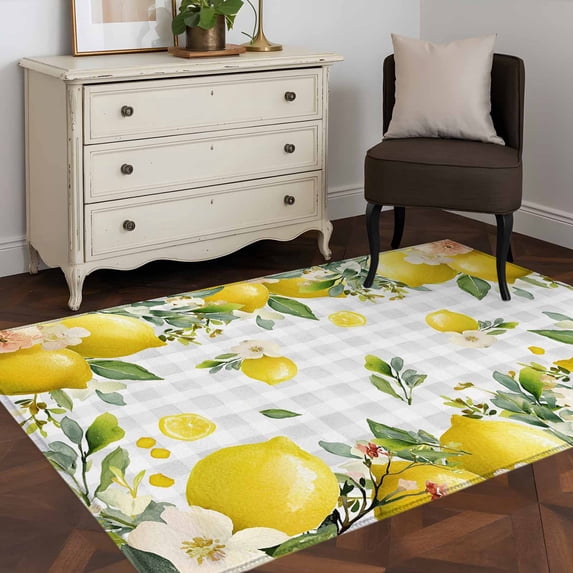 3'x5' Area Rugs, Lemon Farmhouse Indoor Outdoor Area Rug for Living ...