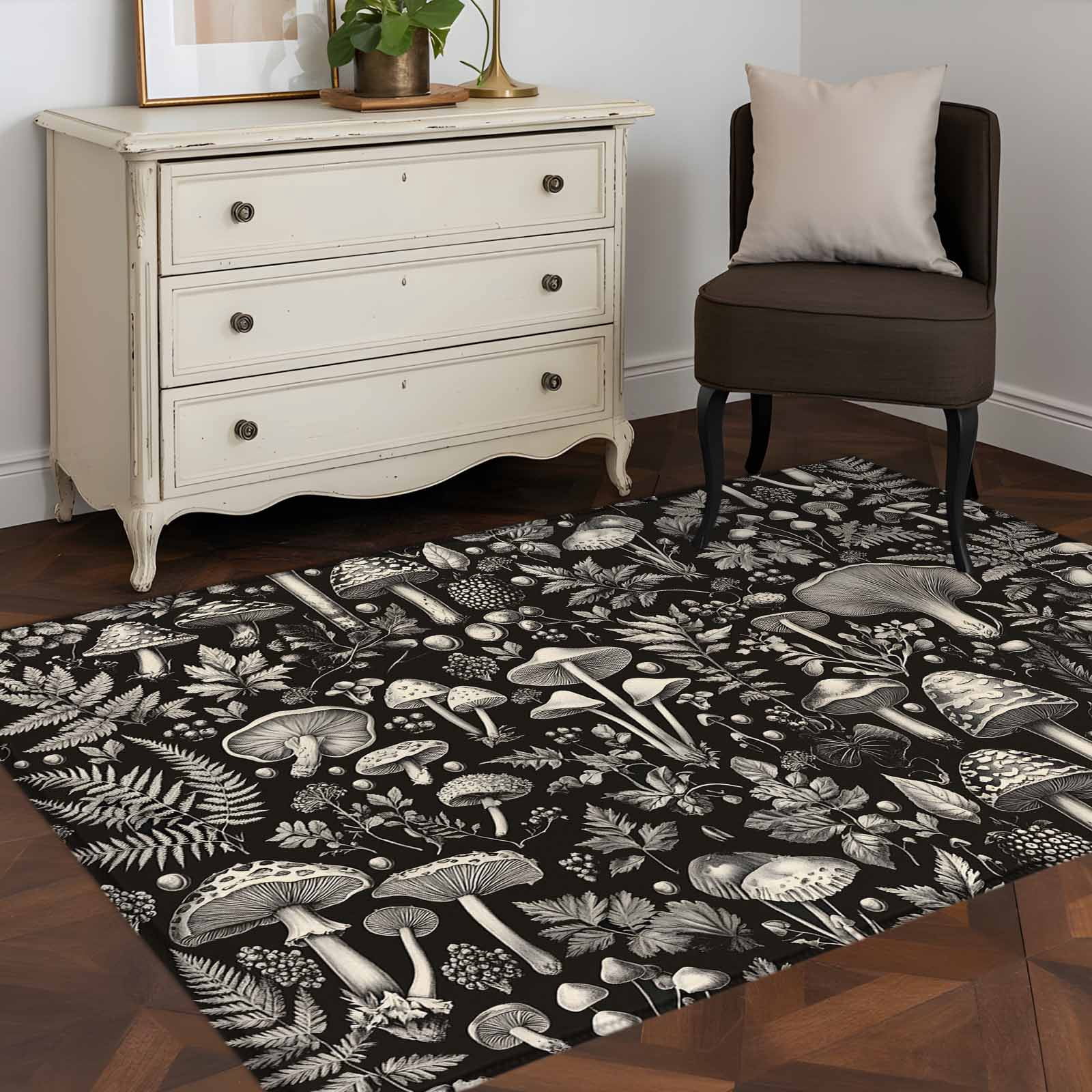 3'x5' Area Rugs, Mushroom Indoor Outdoor Area Rug for Living Room ...