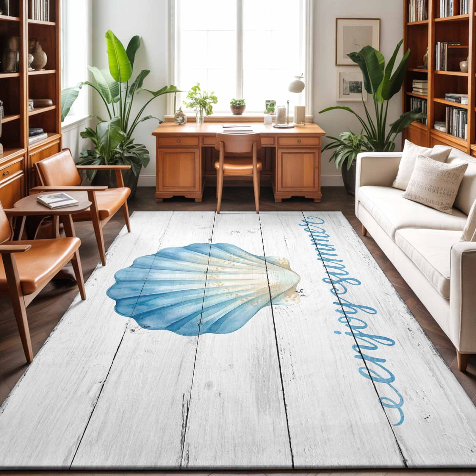 3'x5' Area Rugs, Ocean Shell Indoor Outdoor Area Rug for Living Room ...