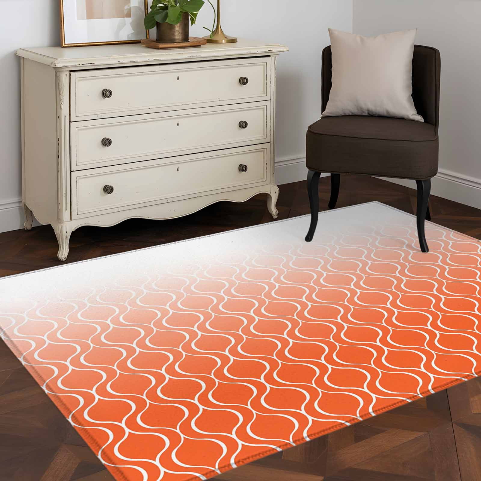 3'x5' Area Rugs, Orange Morocco Indoor Outdoor Area Rug for Living Room ...