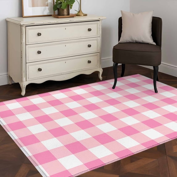 3'x5' Area Rugs, Pink Buffalo Check Indoor Outdoor Area Rug for Living ...