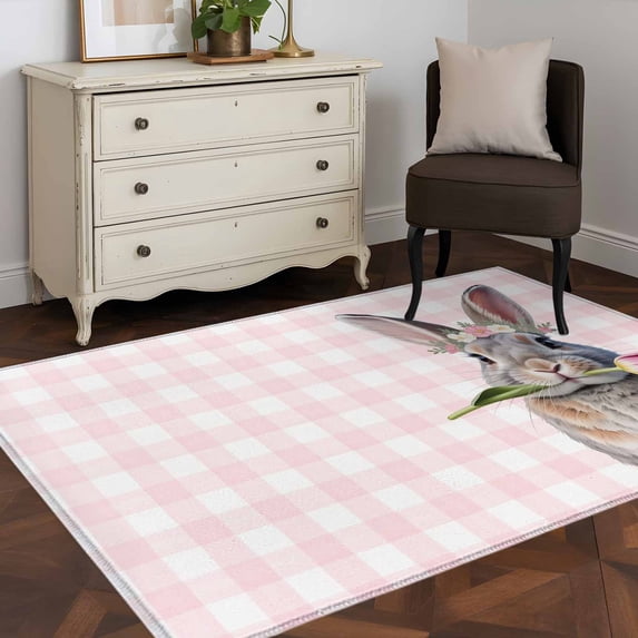 3'x5' Area Rugs, Pink Easter Indoor Outdoor Area Rug for Living Room ...