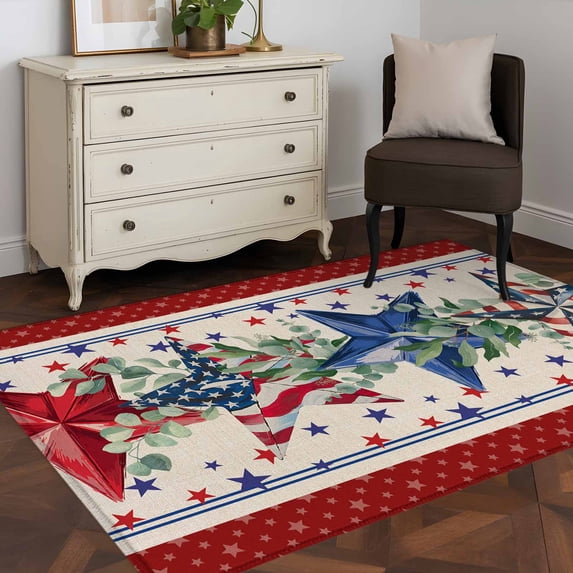 3'x5' Area Rugs, Red 4th of July Indoor Outdoor Area Rug for Living ...
