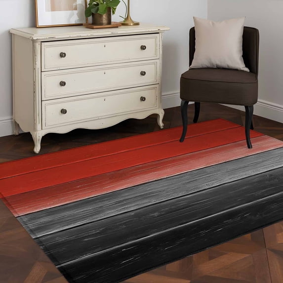 3'x5' Area Rugs, Red Gray Black Indoor Outdoor Area Rug for Living Room ...