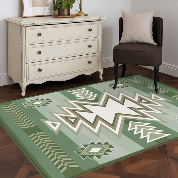 3'x5' Area Rugs, Sage Green Boho Indoor Outdoor Area Rug for Living ...