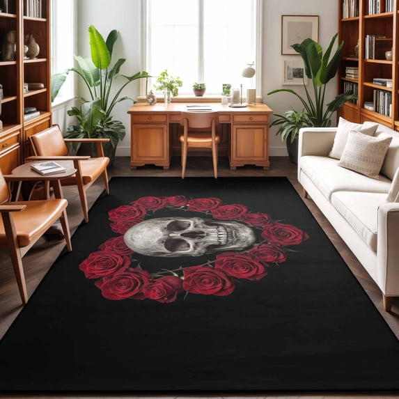 3'x5' Area Rugs, Scary Skulls Indoor Outdoor Area Rug for Living Room ...