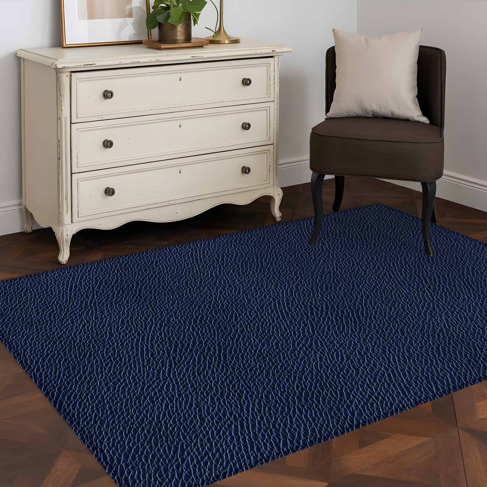 3'x5' Area Rugs, Solid Dark Blue Indoor Outdoor Area Rug for Living ...