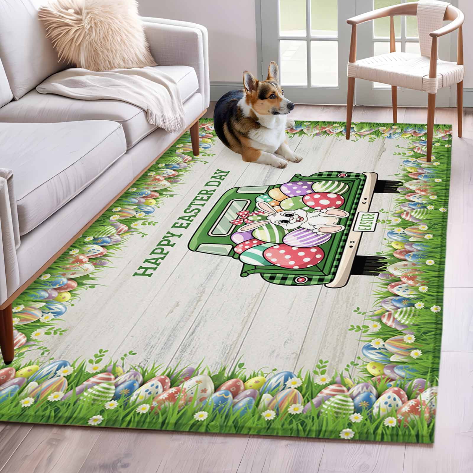 3'x5' Area Rugs, Spring Easter Indoor Outdoor Area Rug for Living Room ...