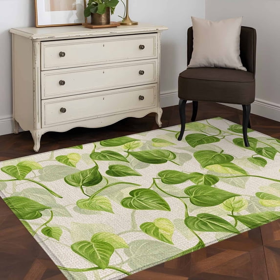 3'x5' Area Rugs, Spring Leaves Indoor Outdoor Area Rug for Living Room ...