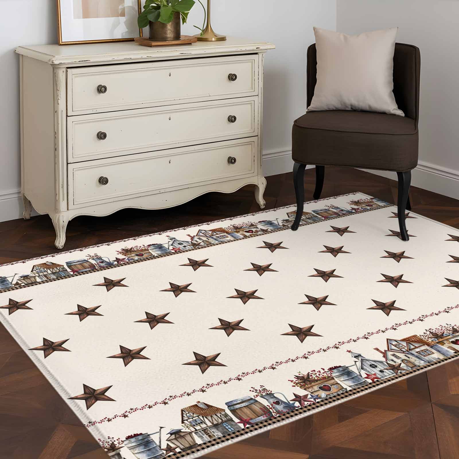 3'x5' Area Rugs, Star Rustic Indoor Outdoor Area Rug for Living Room ...
