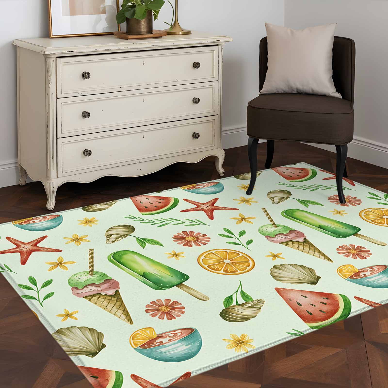 3'x5' Area Rugs, Summer Green Indoor Outdoor Area Rug for Living Room ...