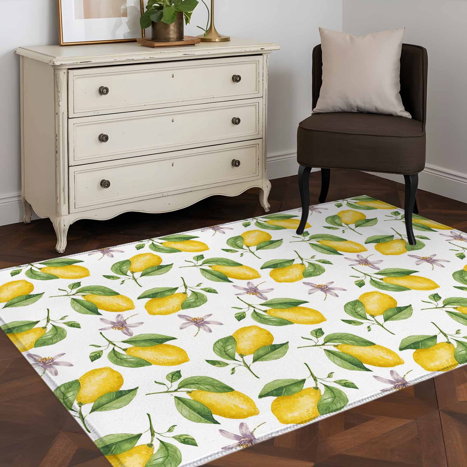 3'x5' Area Rugs, Summer Lemon Indoor Outdoor Area Rug for Living Room ...