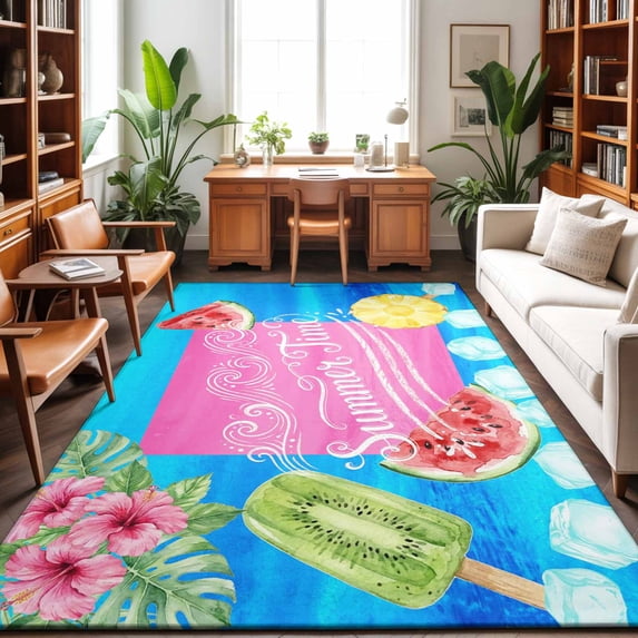 3'x5' Area Rugs, Summer Time Indoor Outdoor Area Rug for Living Room ...