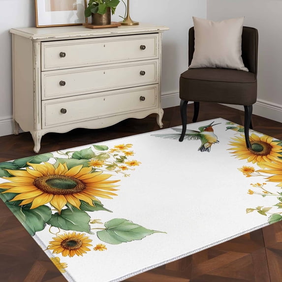 3'x5' Area Rugs, Sunflower Indoor Outdoor Area Rug for Living Room ...