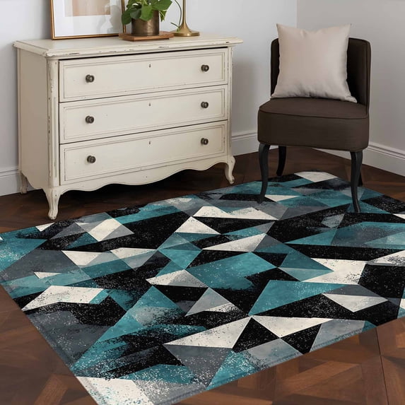 Grey Teal Area Rug