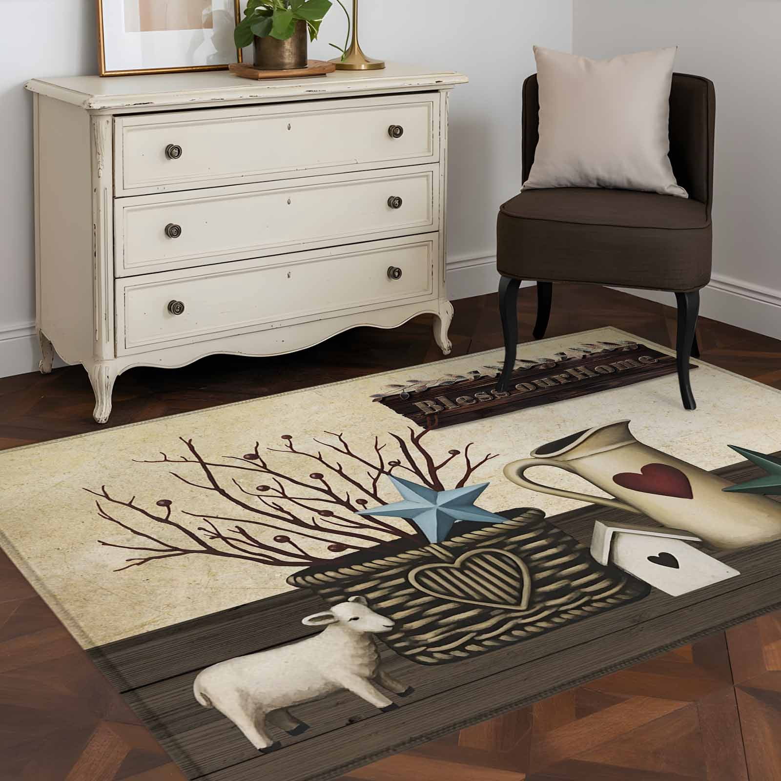 3'x5' Area Rugs, Texas Stars Vintage Indoor Outdoor Area Rug for Living ...