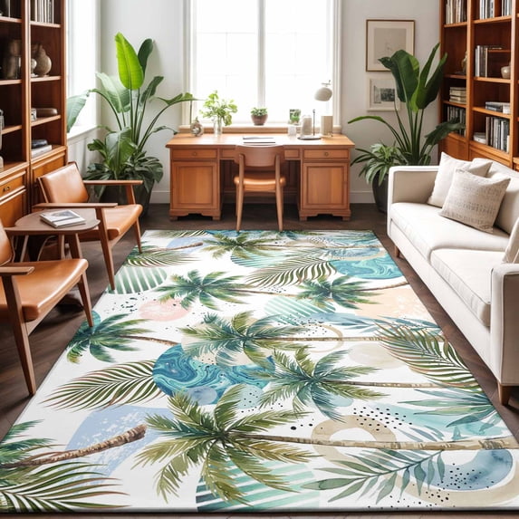 3'x5' Area Rugs, Tropical Plant Indoor Outdoor Area Rug for Living Room ...