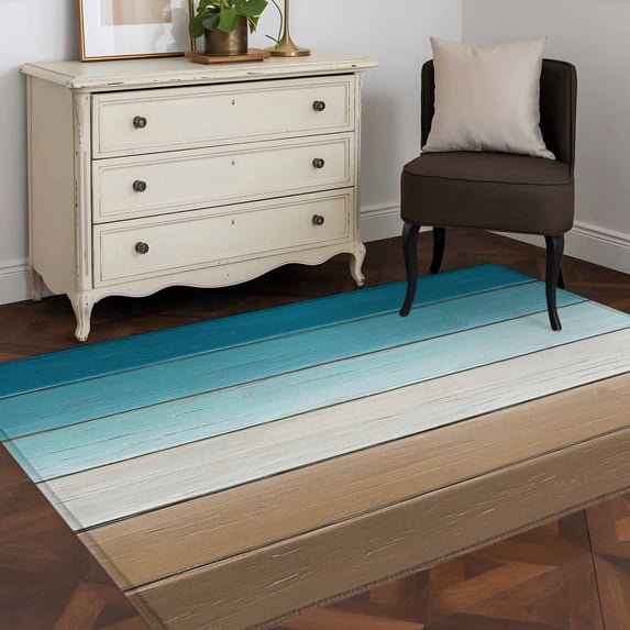 3'x5' Area Rugs, Turquoise Brown Indoor Outdoor Area Rug for Living ...