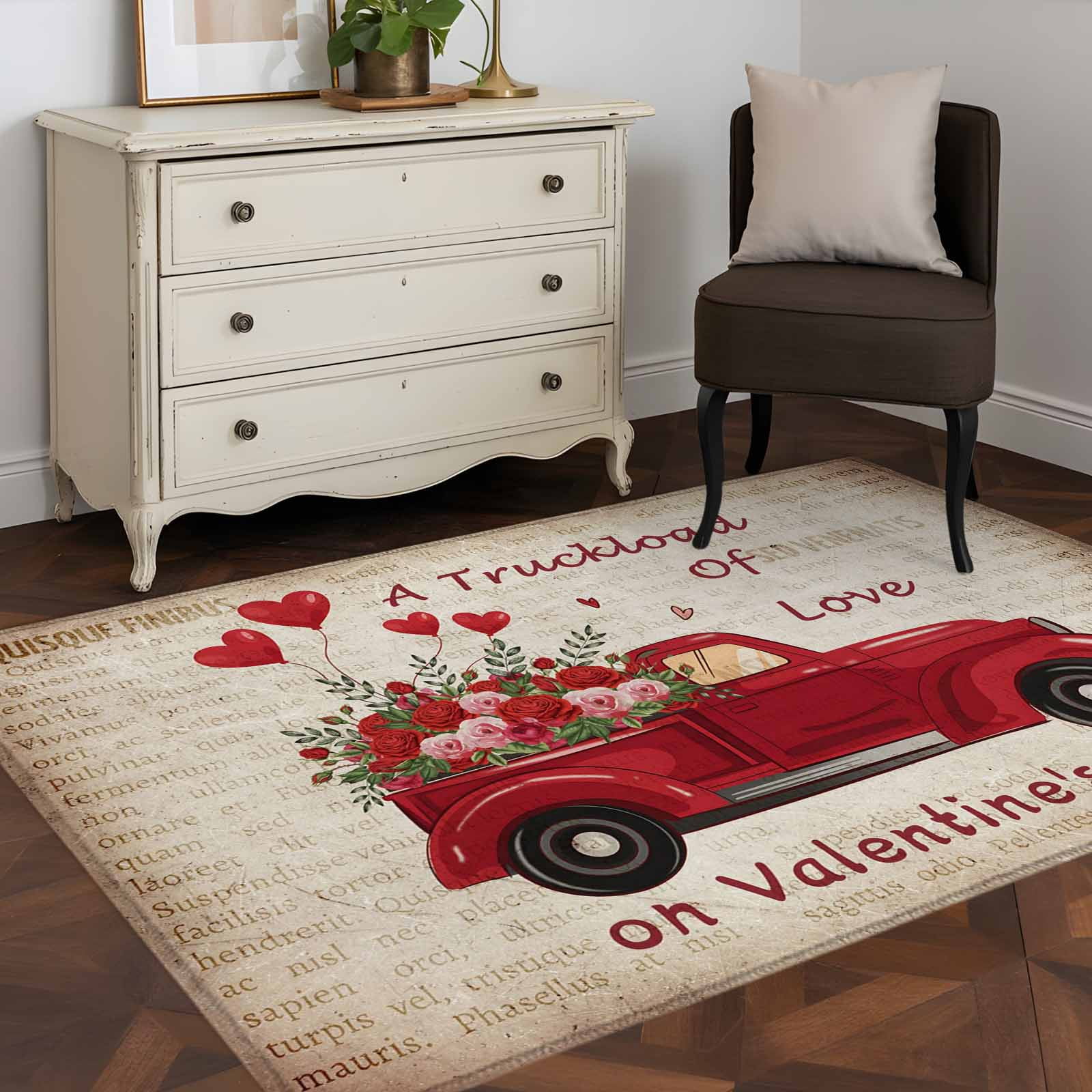 3'x5' Area Rugs, Valentine's Day Indoor Outdoor Area Rug for Living ...