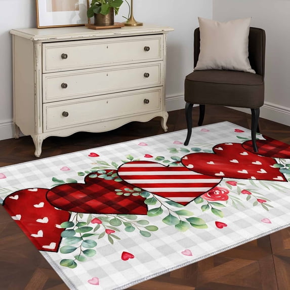3'x5' Area Rugs, Valentine's Day Indoor Outdoor Area Rug for Living ...