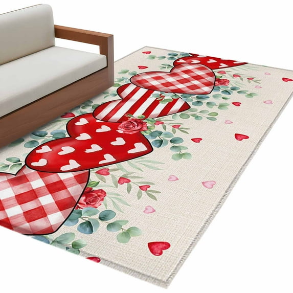3'x5' Area Rugs Valentine's Day Washable Area Rugs Non-Slip Indoor ...