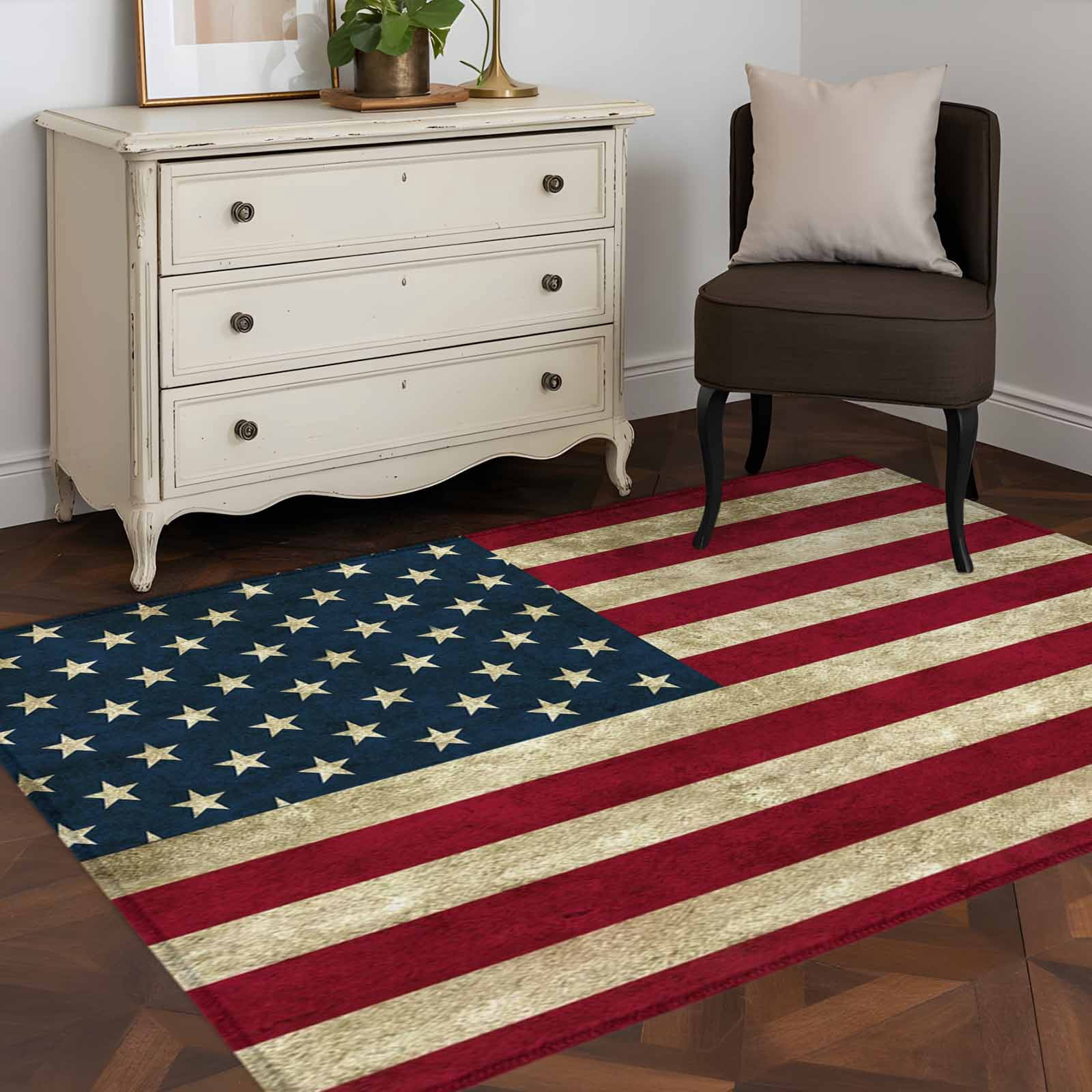 3'x5' Area Rugs, Vintage American Flag Indoor Outdoor Area Rug for ...