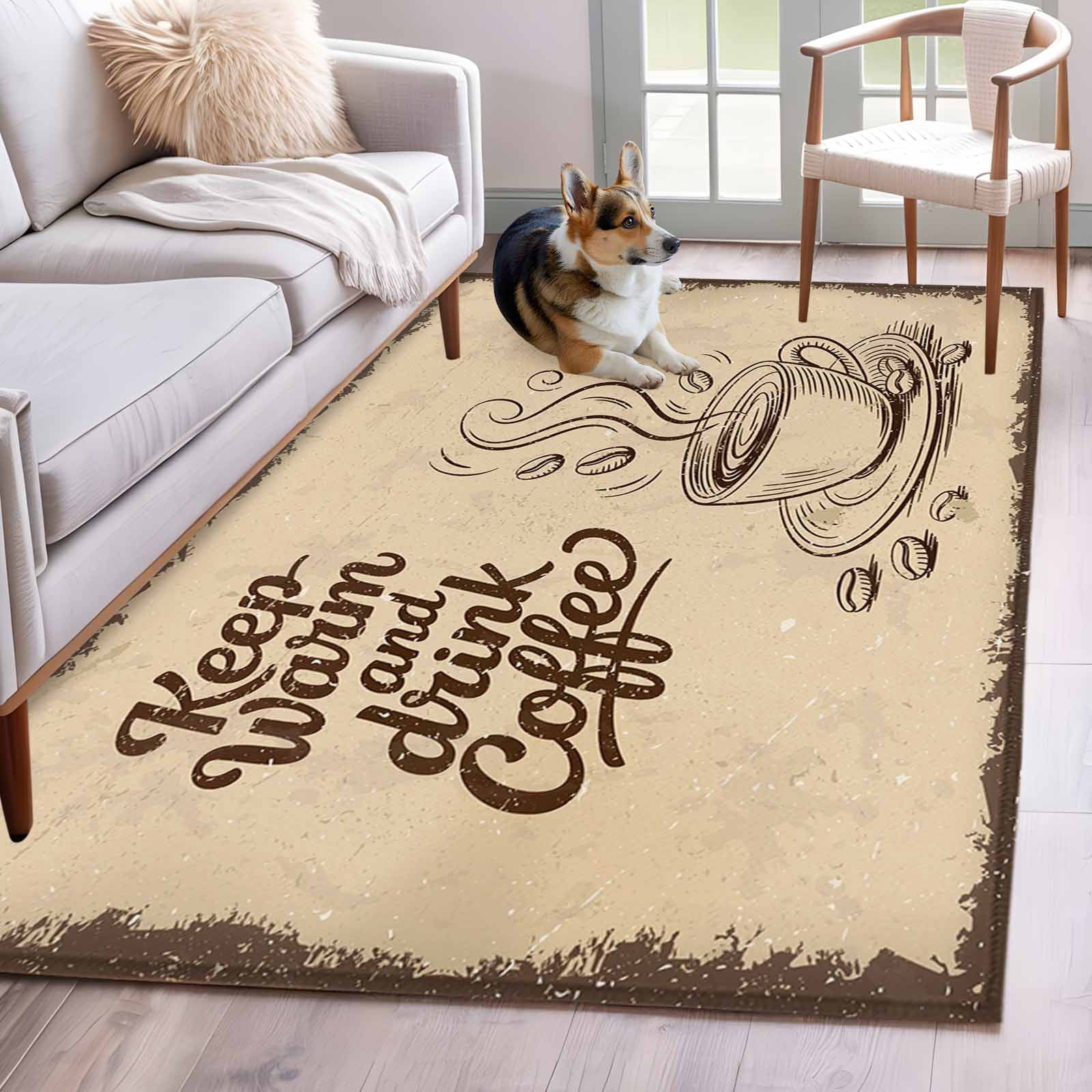 3'x5' Area Rugs, Vintage Coffee Indoor Outdoor Area Rug for Living Room ...