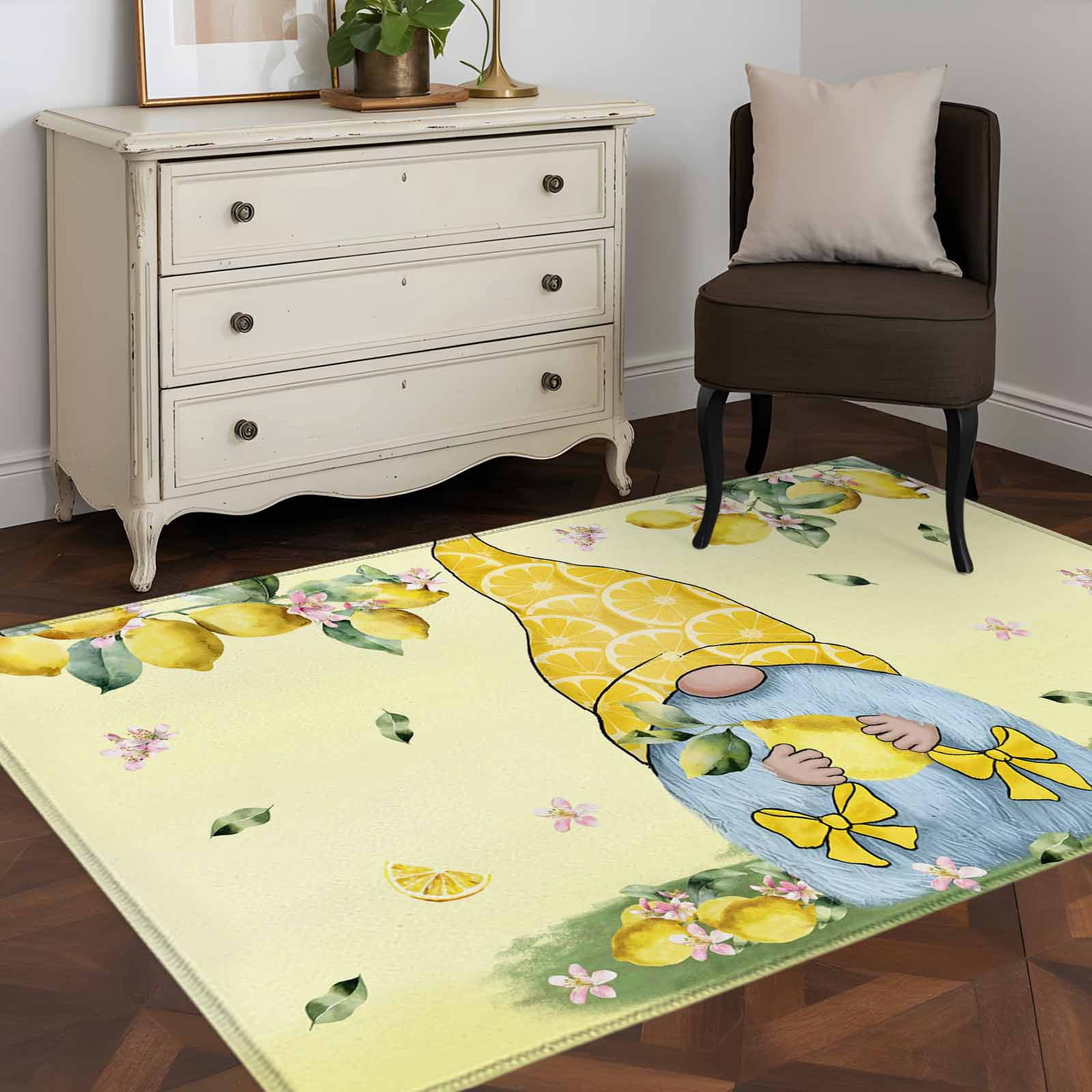 3'x5' Area Rugs, Yellow Lemons Indoor Outdoor Area Rug for Living Room ...