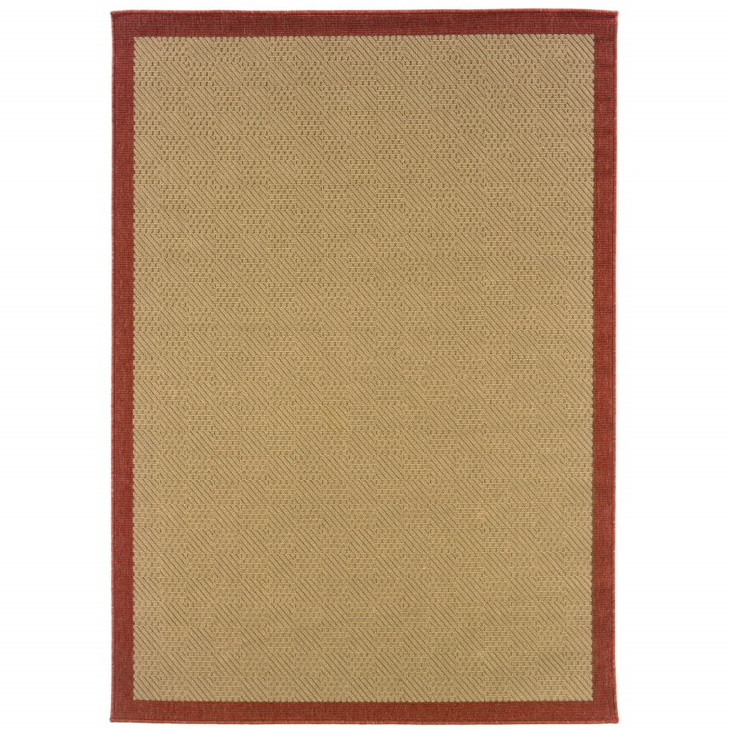3â€™x5â€™ Beige and Red Plain Indoor Outdoor Area Rug - Walmart.com