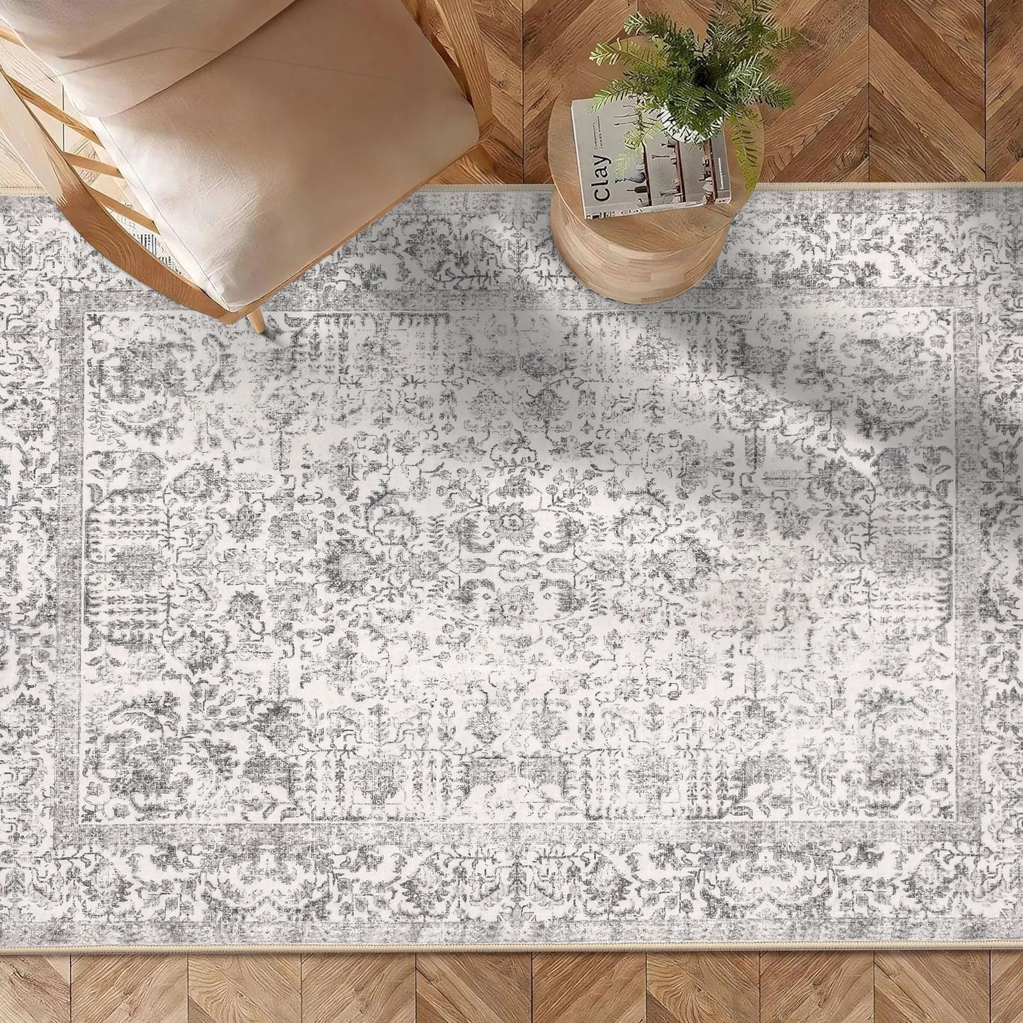 3'x5' Gray Area Rugs on Clearance Vintage Distressed Small Entryway ...