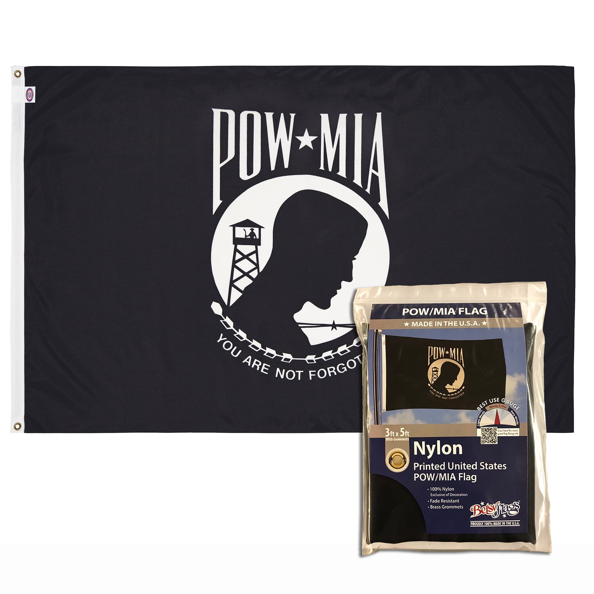 3'x5' Printed Nylon Grommeted POW/MIA Military Flag by Betsy Flags ...