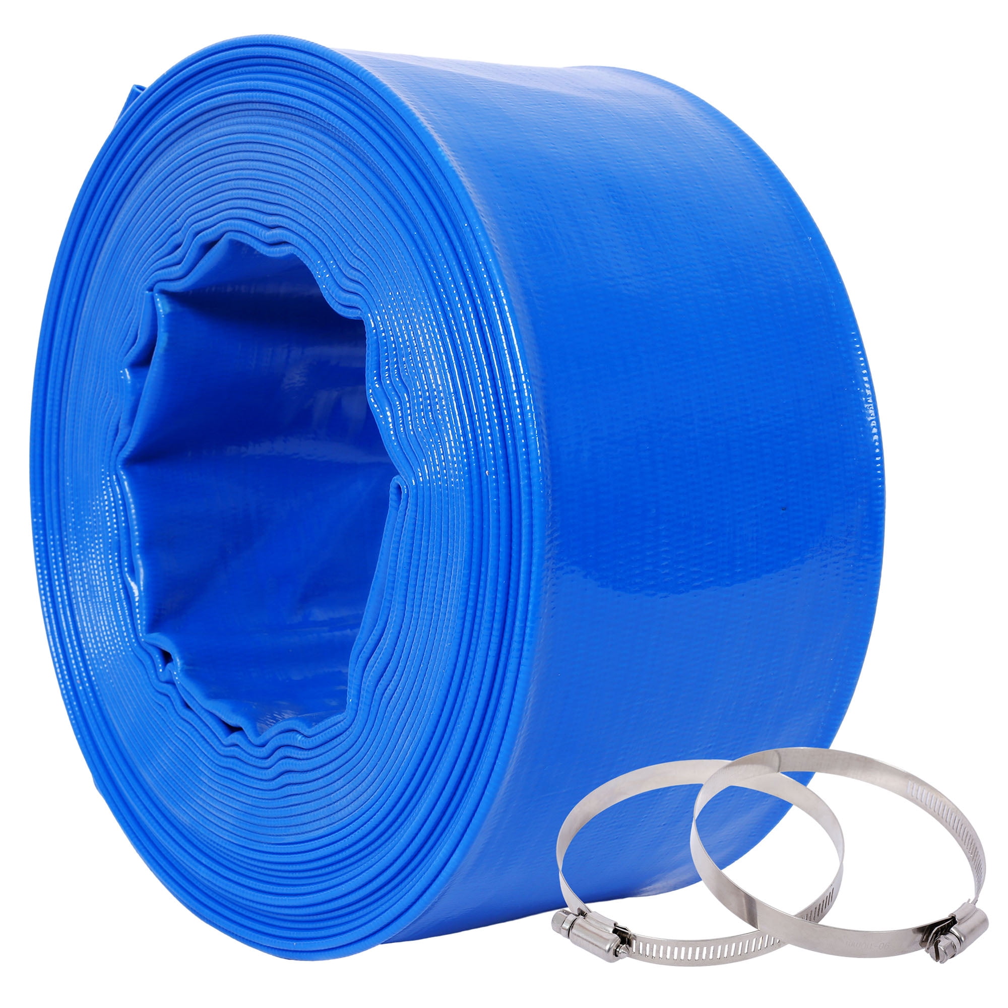 3"x50Ft Swimming Pool Backwash Hose, Blue Heavy Duty Reinforced PVC ...