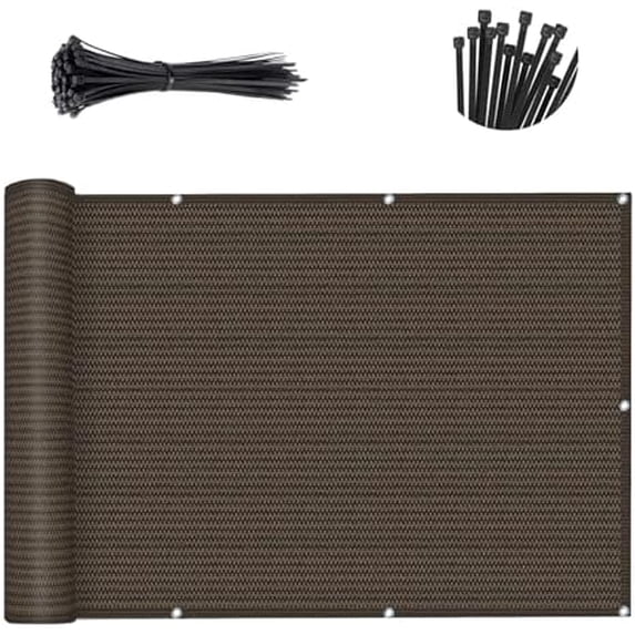 3'x6' Brown Balcony Privacy Screen Fence Windscreen Cover Fabric Shade ...