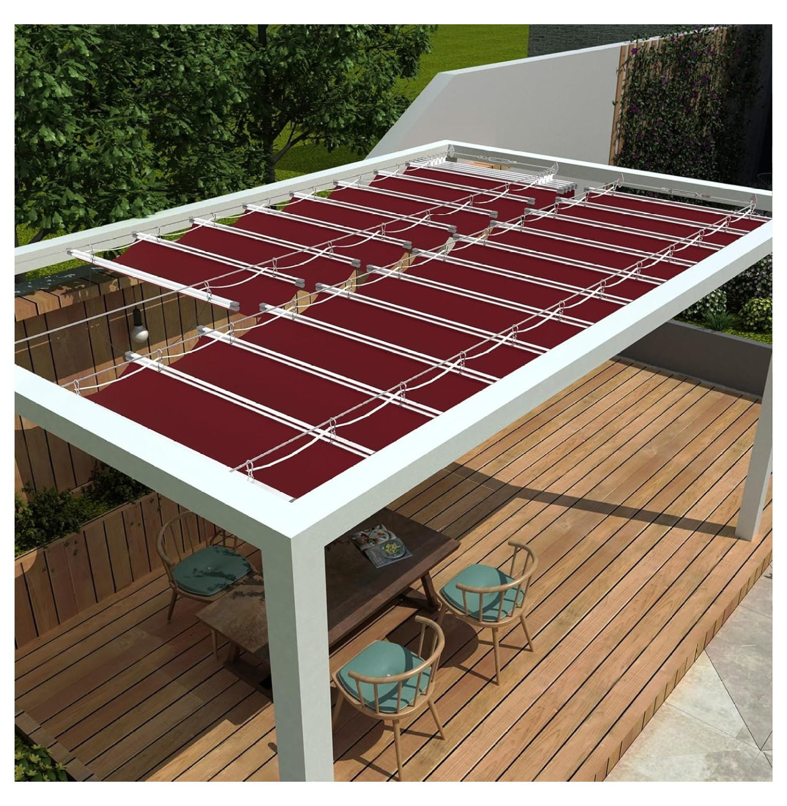 3'x9' Retractable Awnings for Patio, Waterproof Replacement Pergola ...