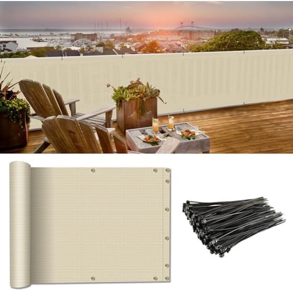 3'x94' Balcony Privacy Fence Screen Mesh Balcony Cover for Balcony ...