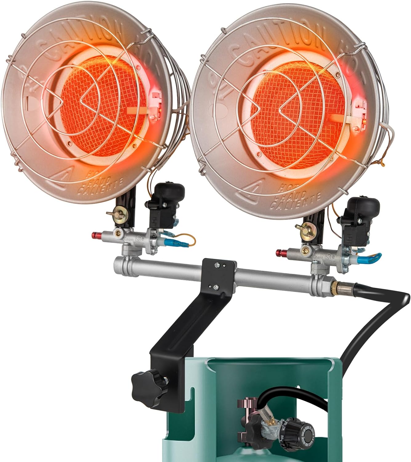 30,000 BTU Double Propane Tank Top Heaters, Outdoor Heater Dual Burners ...