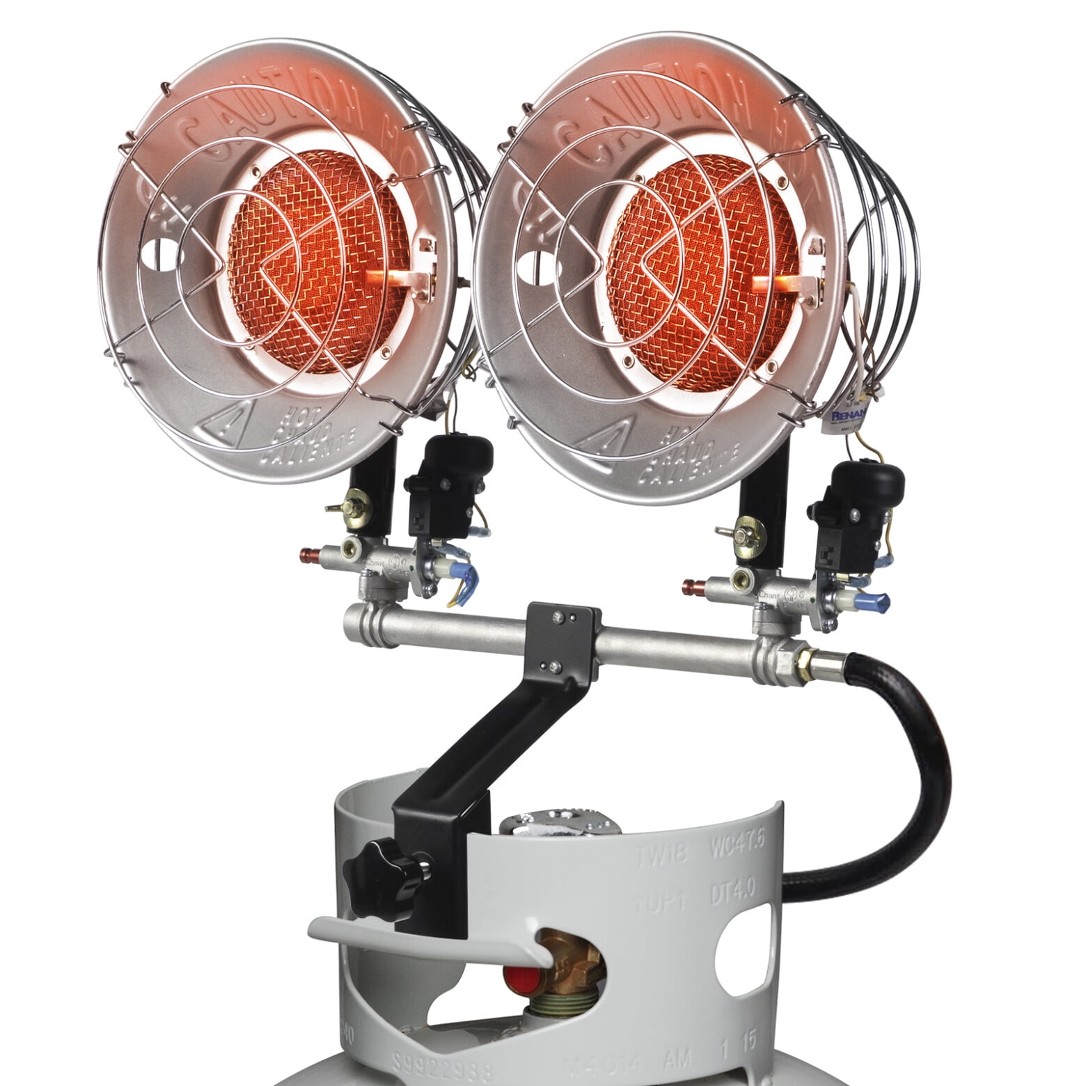 30,000 BTU Propane Tank Top Heater, 2 Burner Tank Top Heater with Shut ...