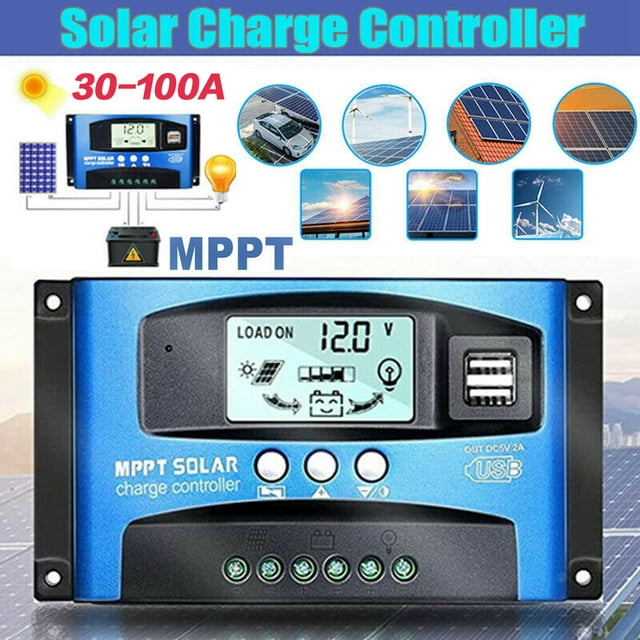 30-100A MPPT Solar Panel Regulator Charge Controller 12V/24V Auto Focus ...