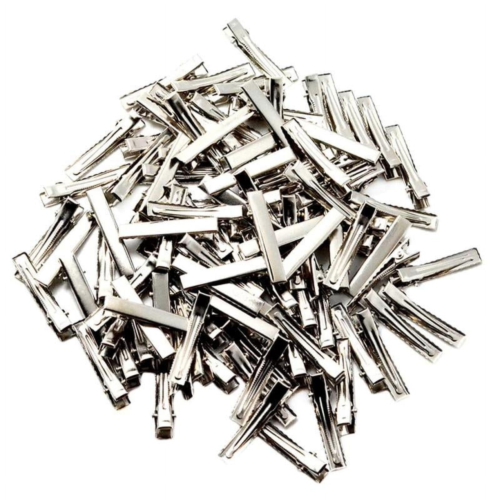 30/100Pack Alligator Clips Single Prong Blank Duckbill Hairclip Pins ...