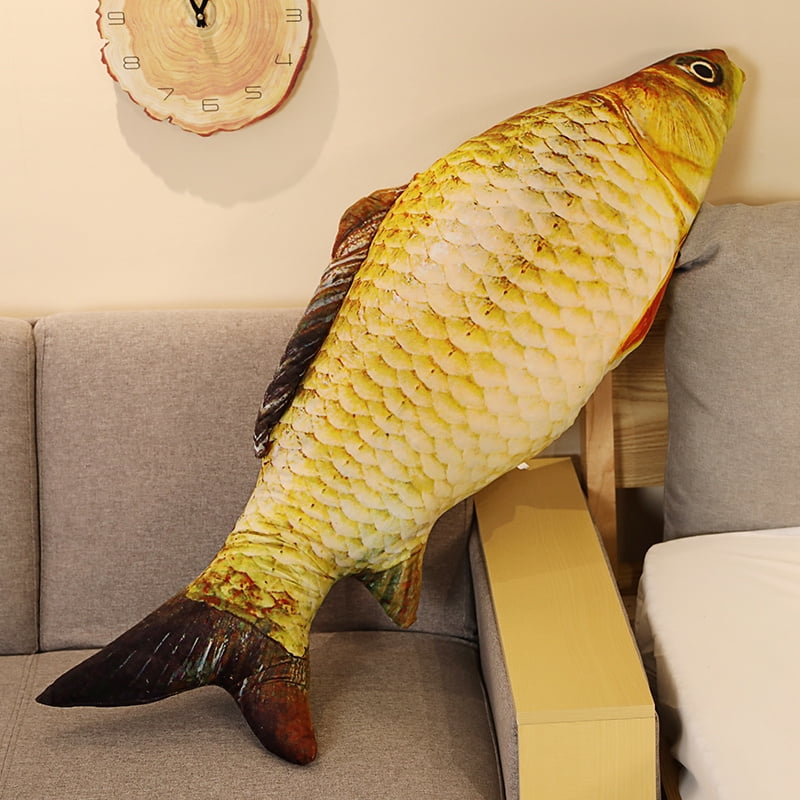 30-100cm Simulation Funny Fish Plush Toys Stuffed Soft Animal Carp ...
