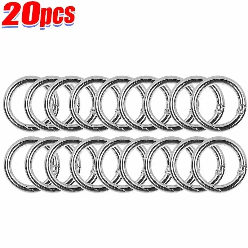 30/10pcs Metal O Ring Spring Clasps for DIY Jewelry Openable Round ...