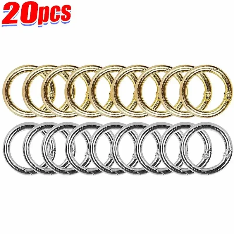 30/10pcs Metal O Ring Spring Clasps for DIY Jewelry Openable Round ...