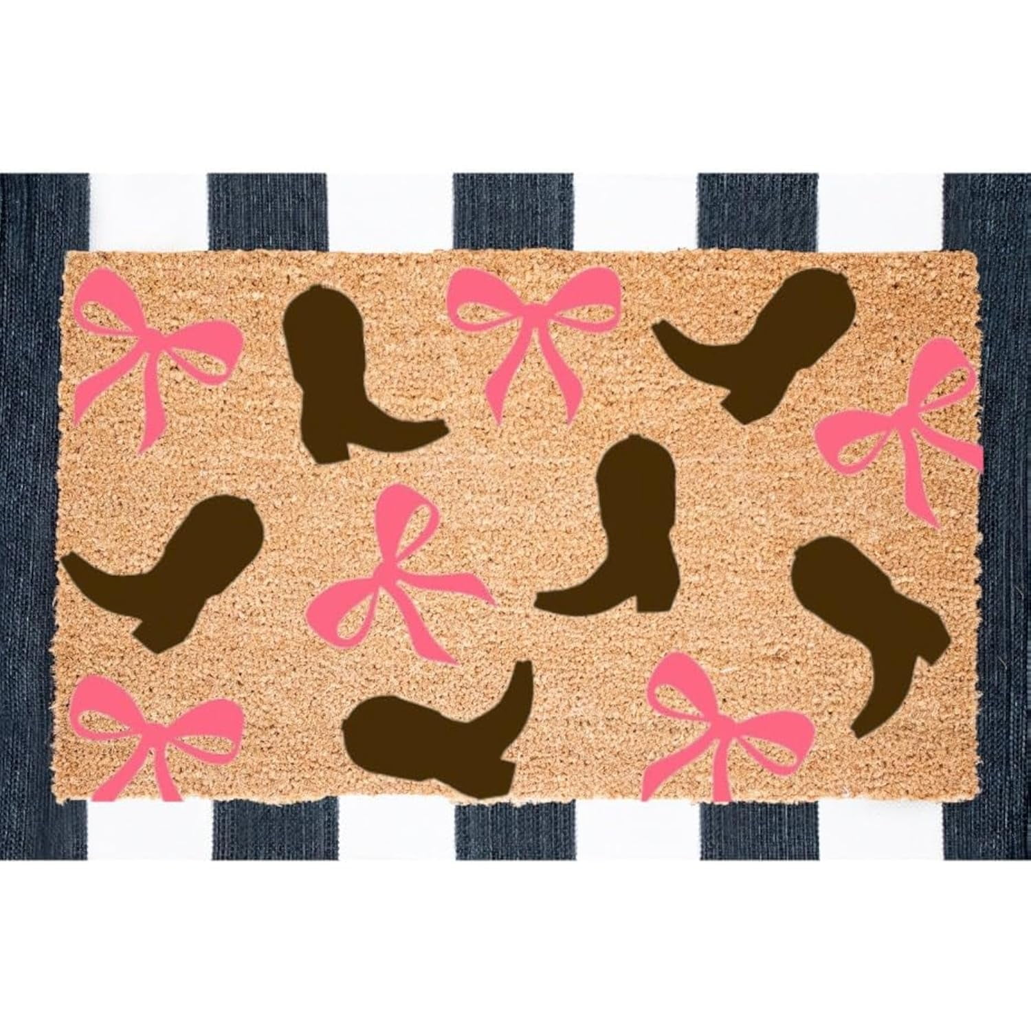 30*17inches Boots and Bow Doormat, Western Doormat, Western Decoration ...
