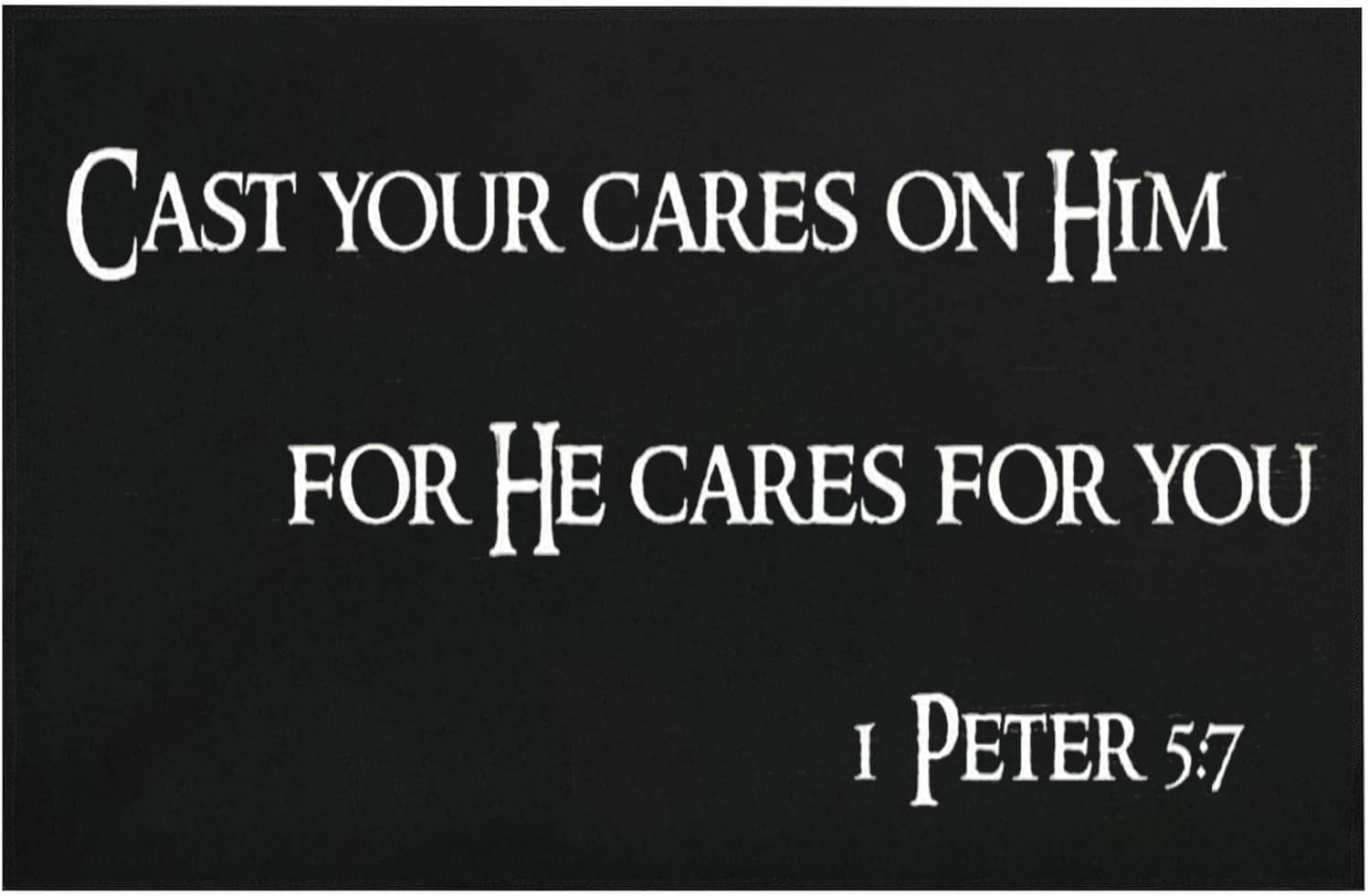 30*17inches Cast Your Cares on Him Doormat Welcom Peter 5:7 Funny ...
