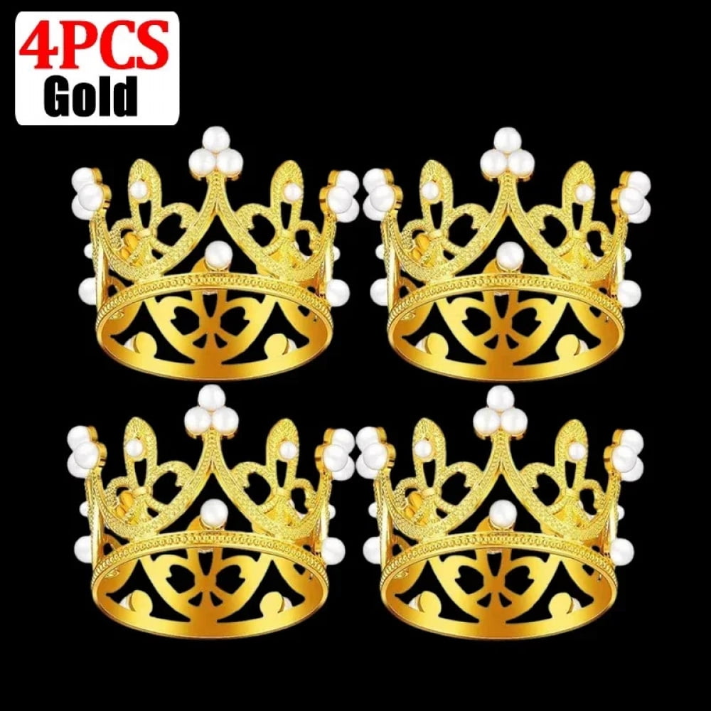 30/1Pcs Mini Crown Cake Decoration Gold Silver Pearl Tiara Crowns for ...