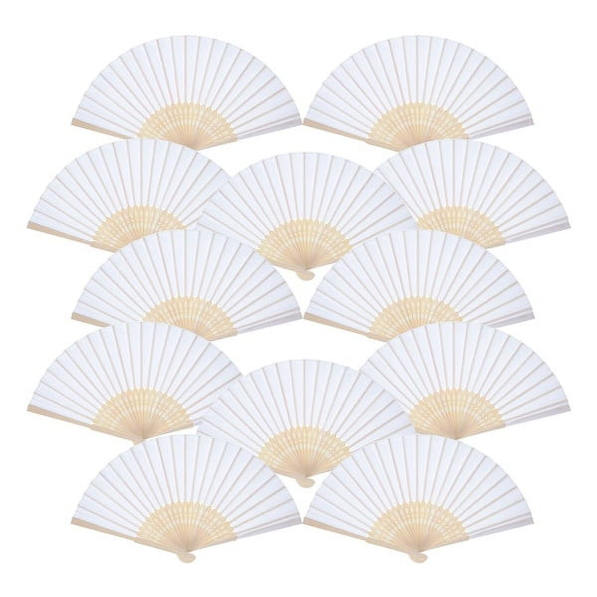 30/20/10 Pack Hand Held Fans White Paper fan Bamboo Folding Fans ...
