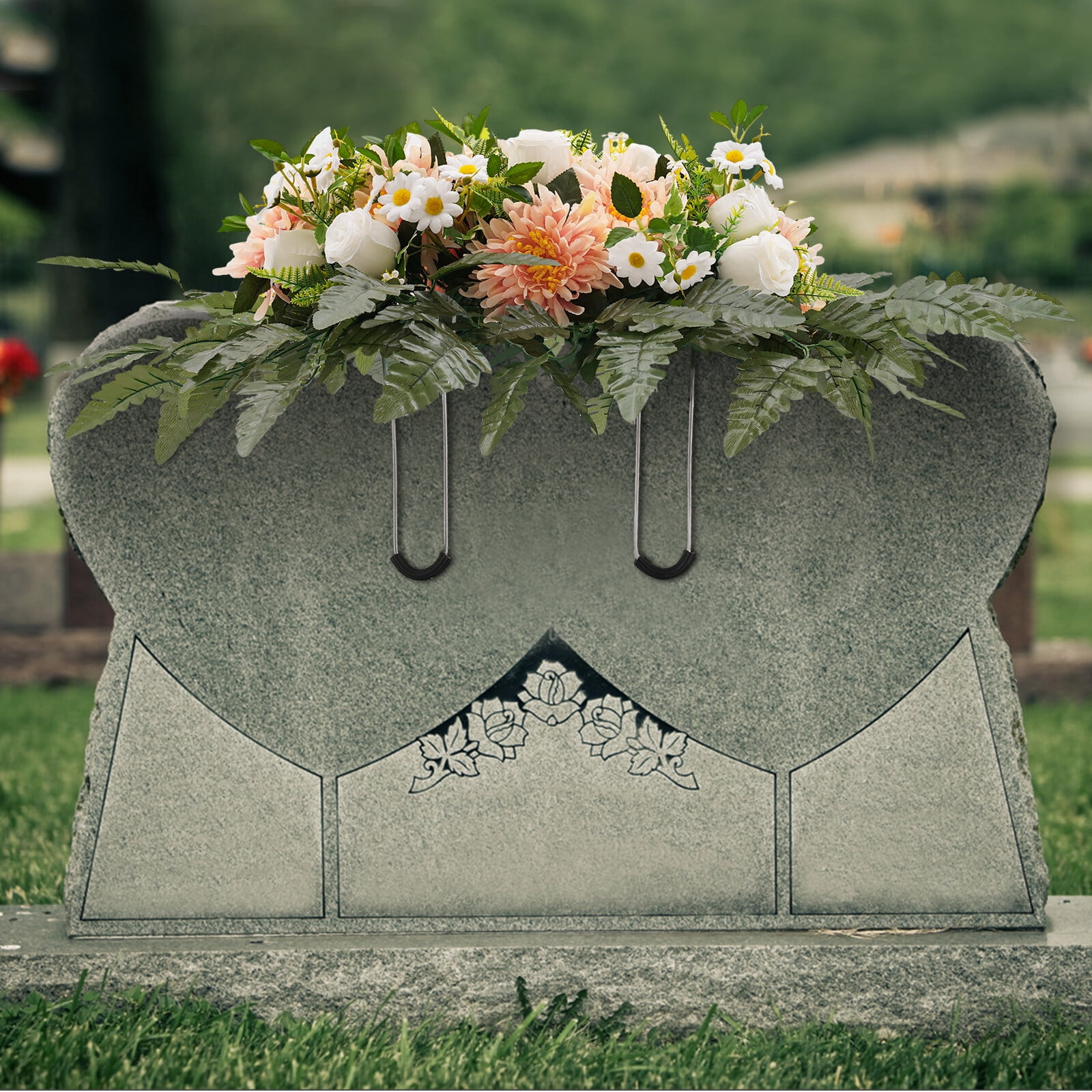 30*20 Modern Artificial Grave Flowers Outdoor Grave Decorations for ...